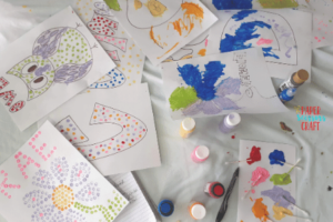 Q Tip Painting and Learning Activity for Toddlers with Free Printables
