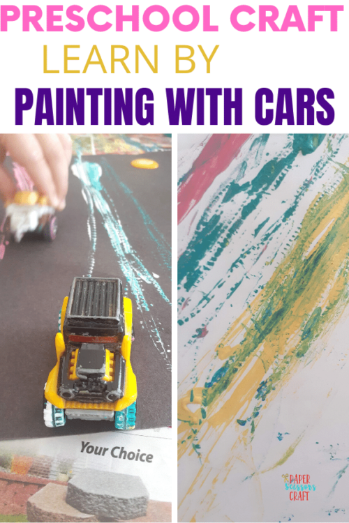 Toddler Car Art: Painting with Toy Cars to teach Toddlers and Preschoolers