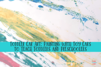 Toddler Car Art: Painting with Toy Cars to teach Toddlers and Preschoolers