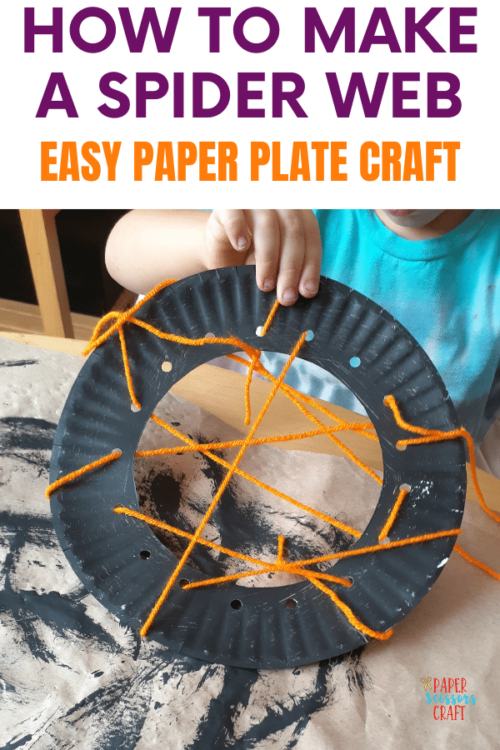 Easy Halloween Spider Web Paper Plate Craft for Kids