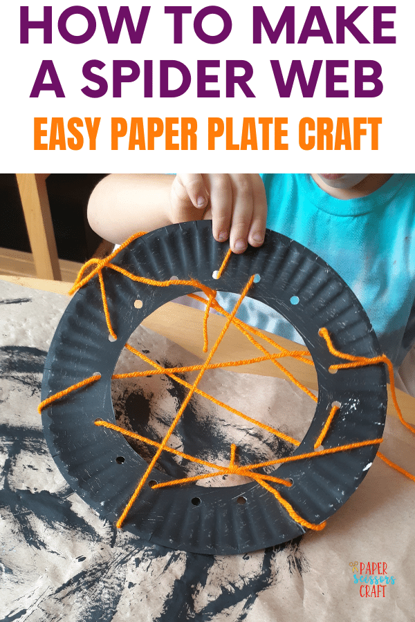 Easy Halloween Spider Web Paper Plate Craft for Kids