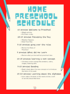 How to Organize your Own Home Preschool Schedule