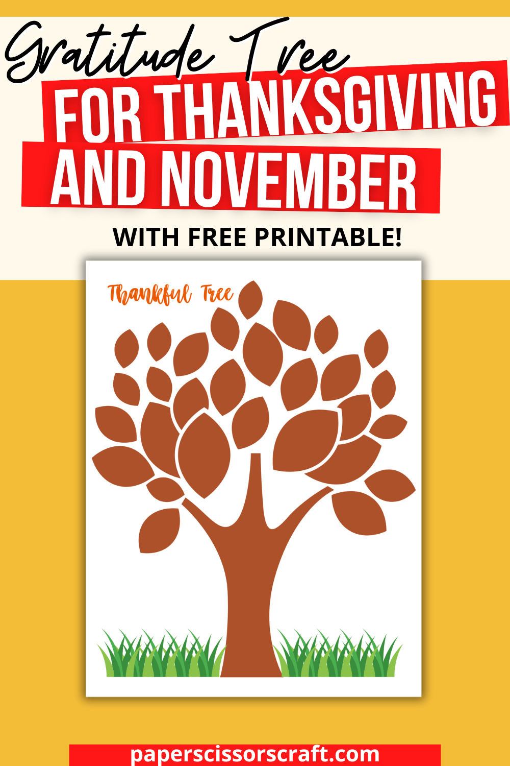 How To Make a Thankful or Gratitude Tree for Kids (Free Printable)