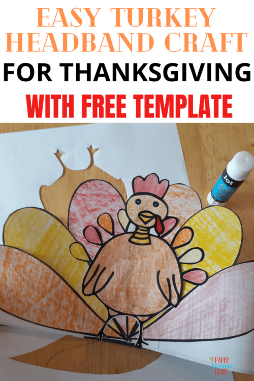 FREE Printable Turkey Headband Craft Cut Out Template for Kids