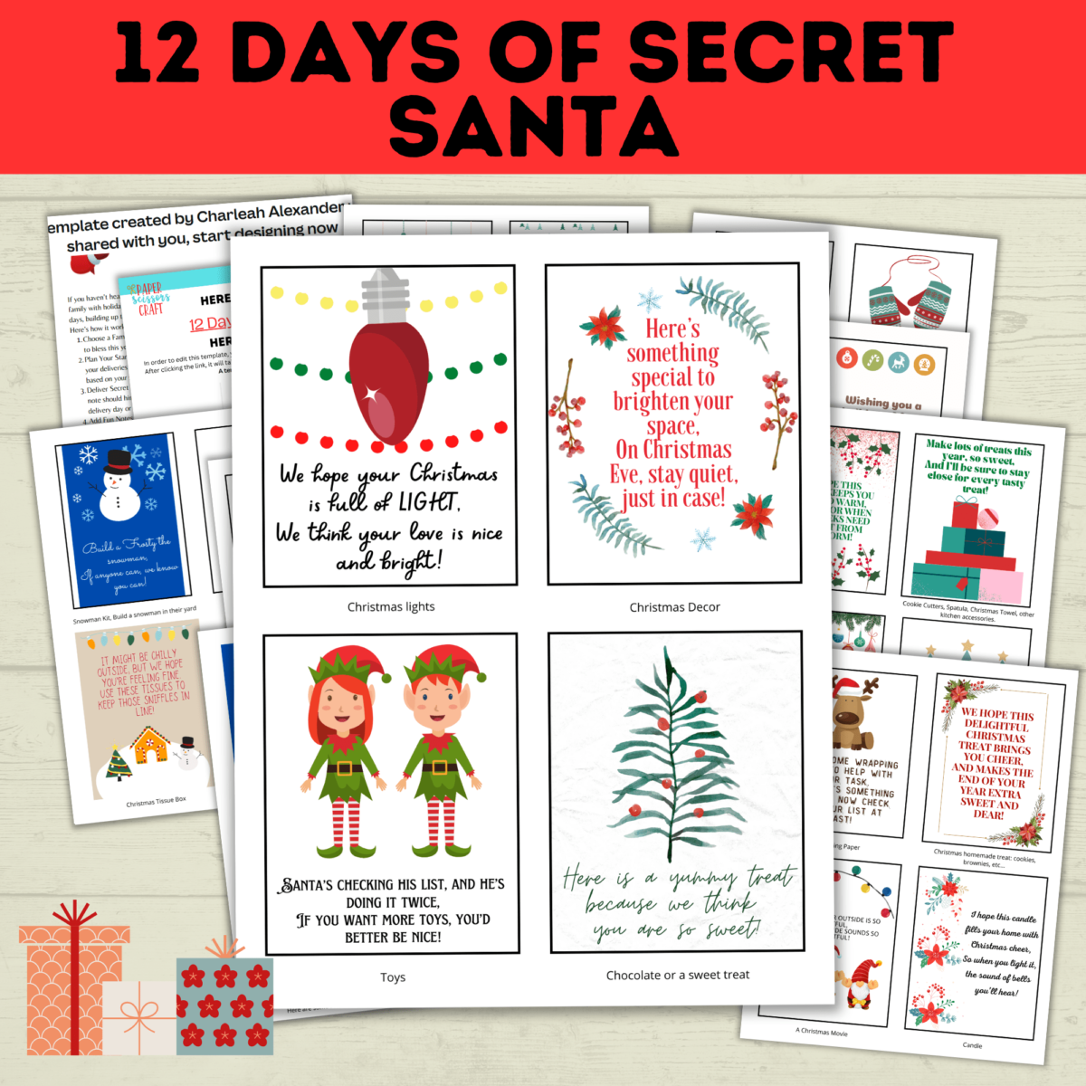 12 Days of Christmas Secret Santa Gift Ideas and Sayings