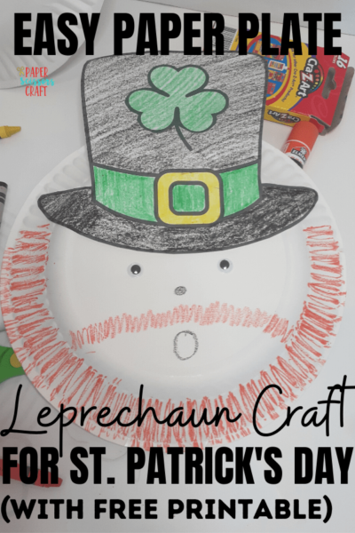 Paper Plate Leprechaun Craft for St. Patrick's Day with FREE Template