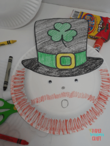 Paper Plate Leprechaun Craft for St. Patrick's Day with FREE Template