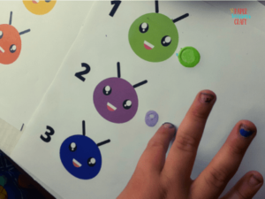 Learn to Count with the Finger paint Caterpillar for Toddlers and Preschool