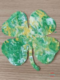 St. Patrick's Day Marbled Four Leaf Clover Craft for Kids