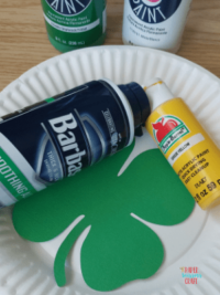 St. Patrick's Day Marbled Four Leaf Clover Craft for Kids