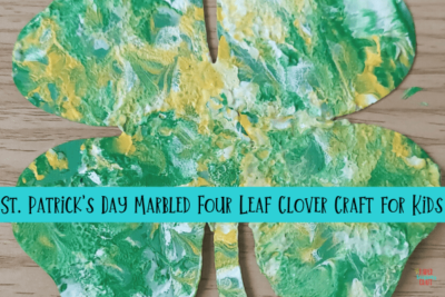 St. Patrick's Day Marbled Four Leaf Clover Craft for Kids