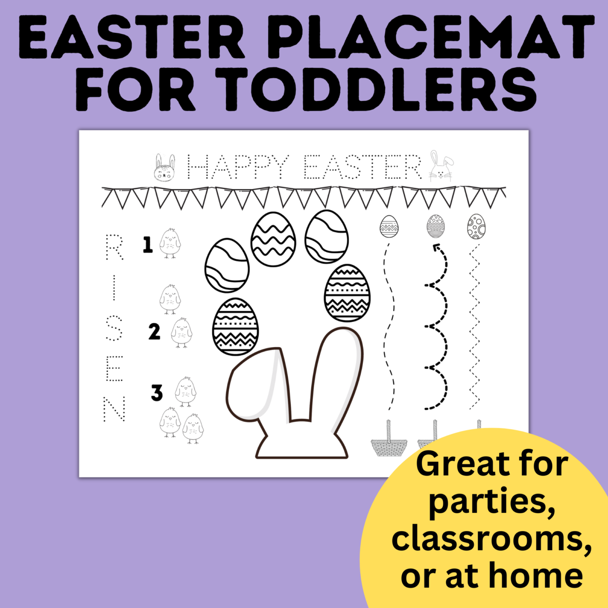 Easy Easter Bunny Puppet Craft for Kids and Toddlers with FREE Template