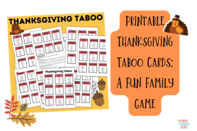 Printable Thanksgiving Taboo Cards: A Fun Family Game - Paper Scissors ...
