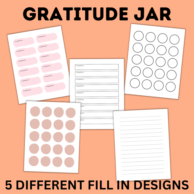 Gratitude Jar Printable Worksheet & Slips - Paper Scissors Craft