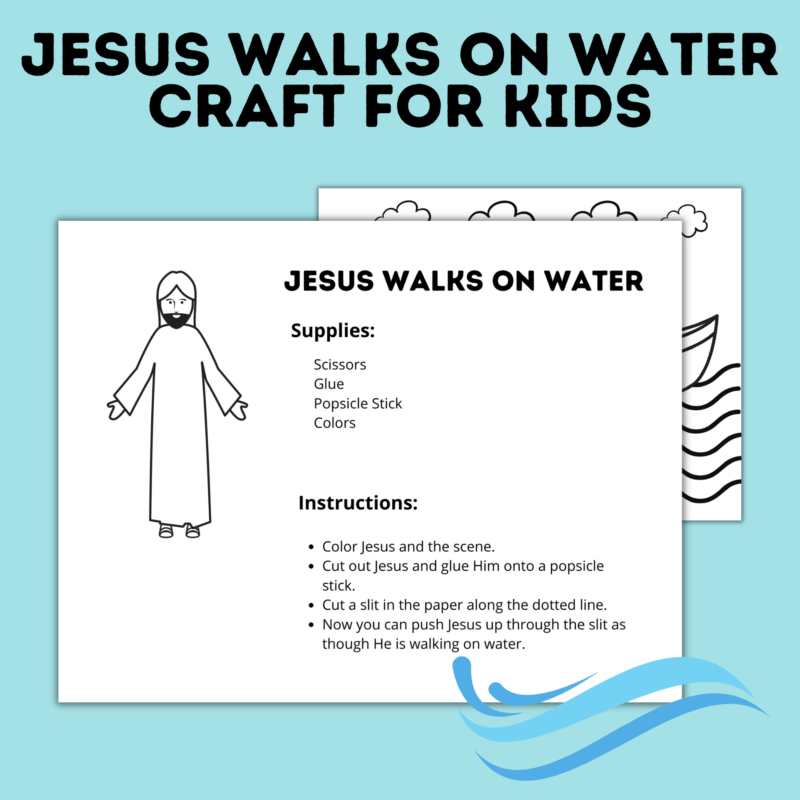 Jesus Walks On Water Craft For Kids (Printable Template)