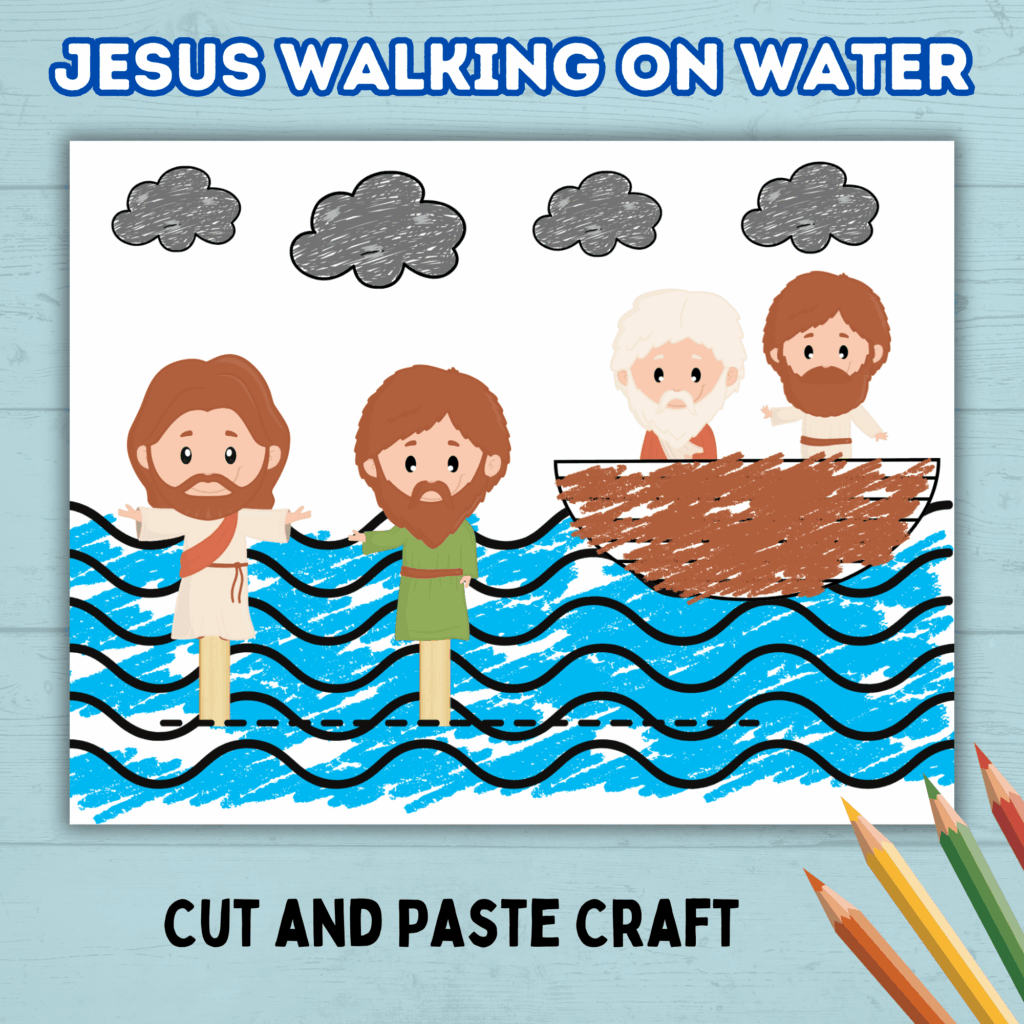 Jesus Walks On Water Craft For Kids (Printable Template)