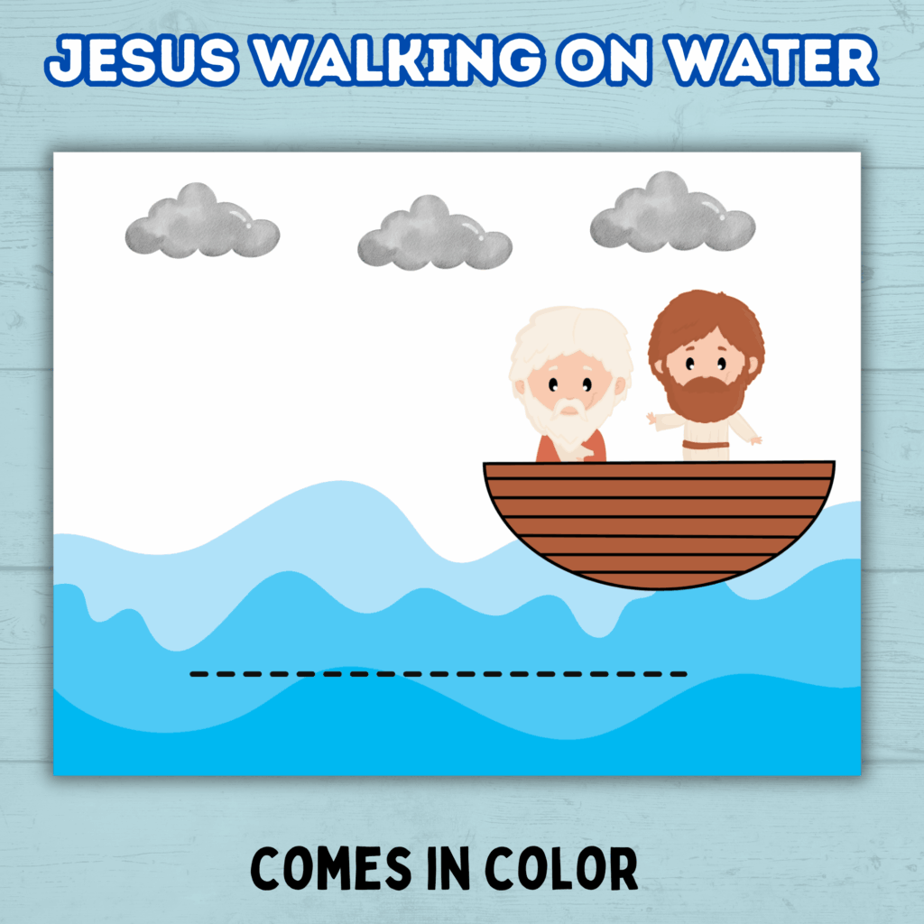 Jesus Walks On Water Craft For Kids (Printable Template)