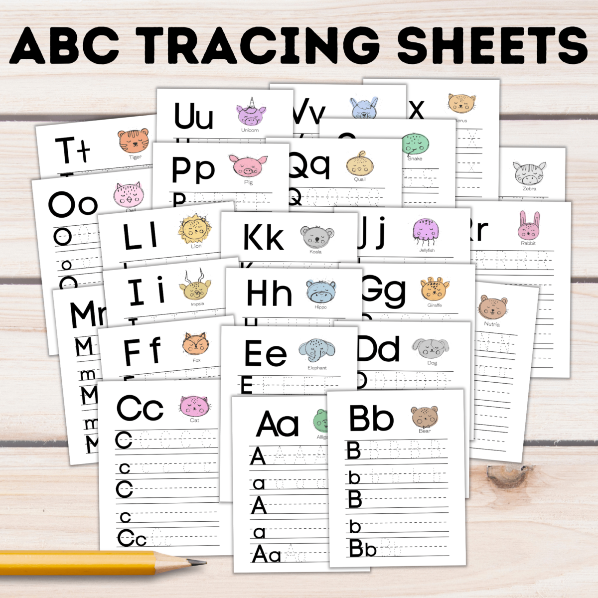 A-Z Letter Tracing Worksheets PDF Free Download
