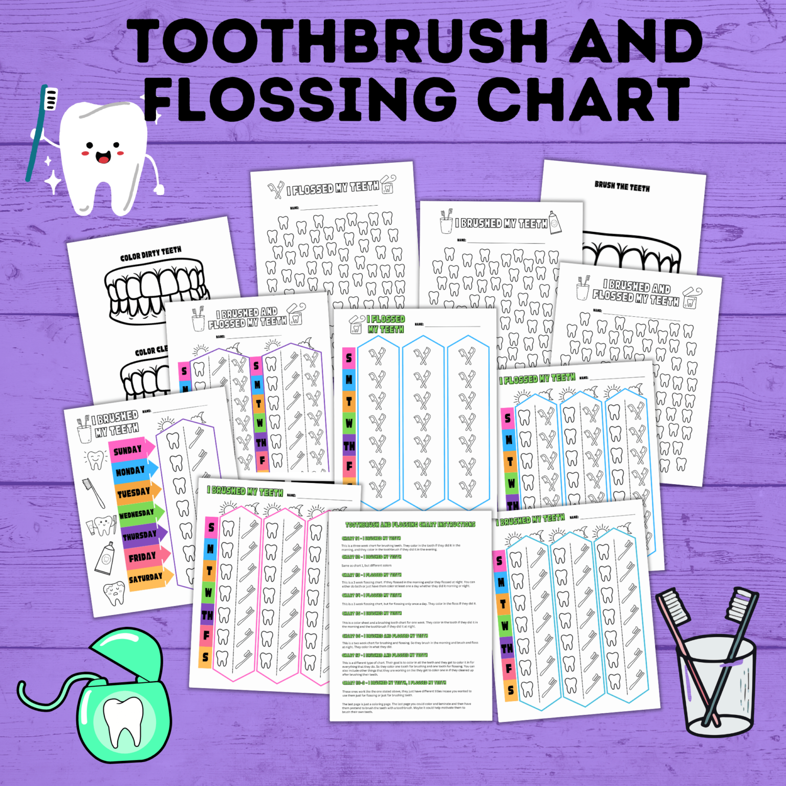 Child’s Teeth Brushing Reward Chart (Free Printable PDF)