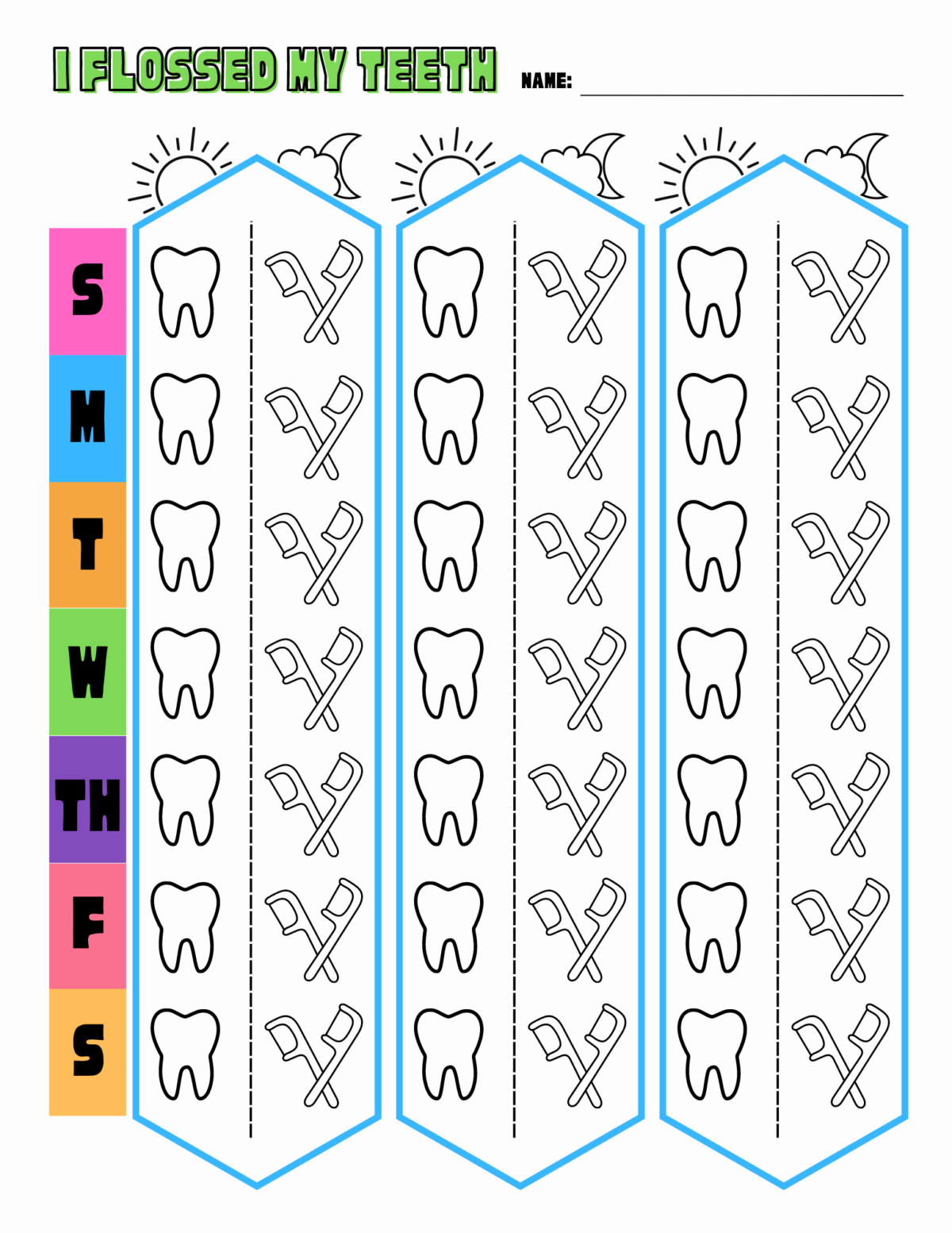 Child’s Teeth Brushing Reward Chart (Free Printable PDF)