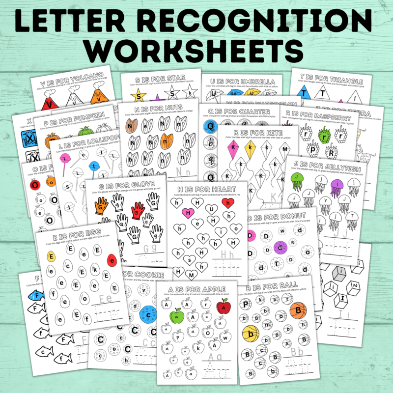 Free Letter & Alphabet Recognition Worksheets For Preschool