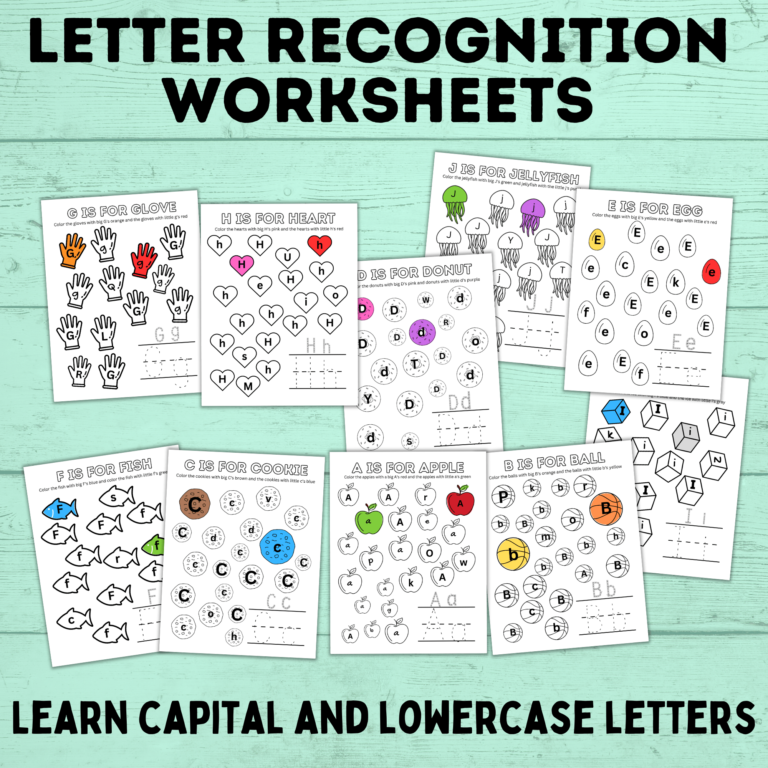 Free Letter & Alphabet Recognition Worksheets For Preschool