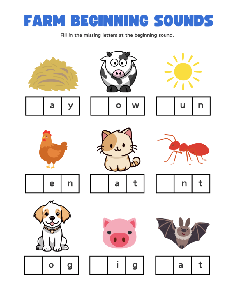 13 Farm Preschool Worksheets & Printables Including Animals