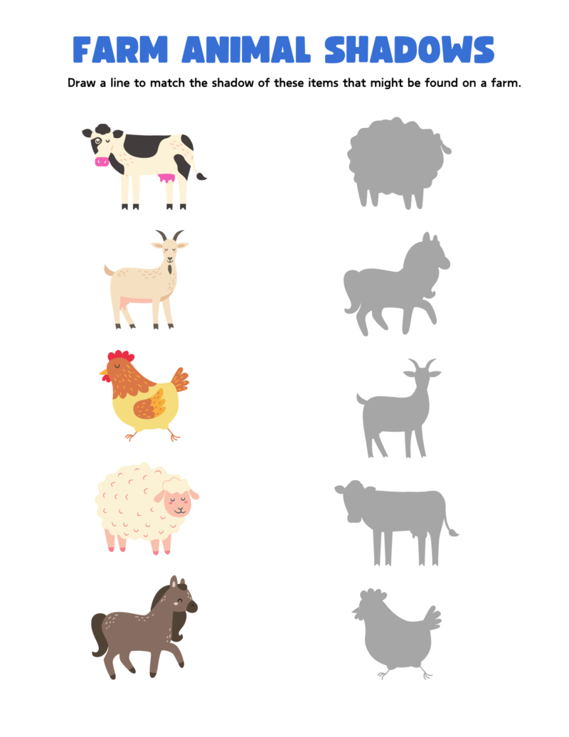 13 Farm Preschool Worksheets & Printables Including Animals