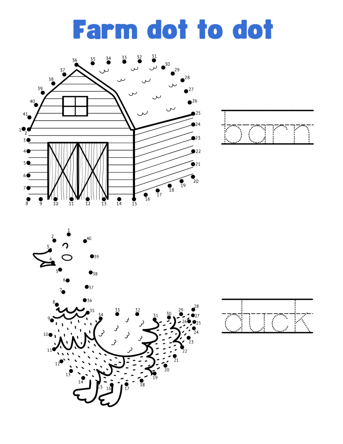 13 Farm Preschool Worksheets & Printables Including Animals