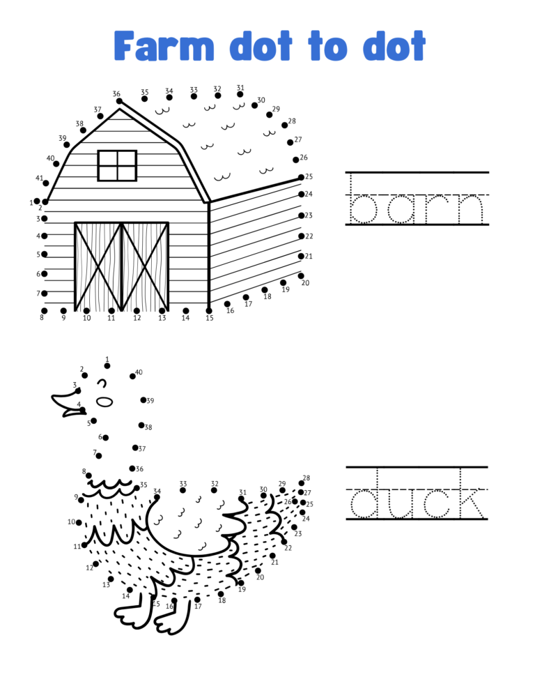13 Farm Preschool Worksheets & Printables Including Animals