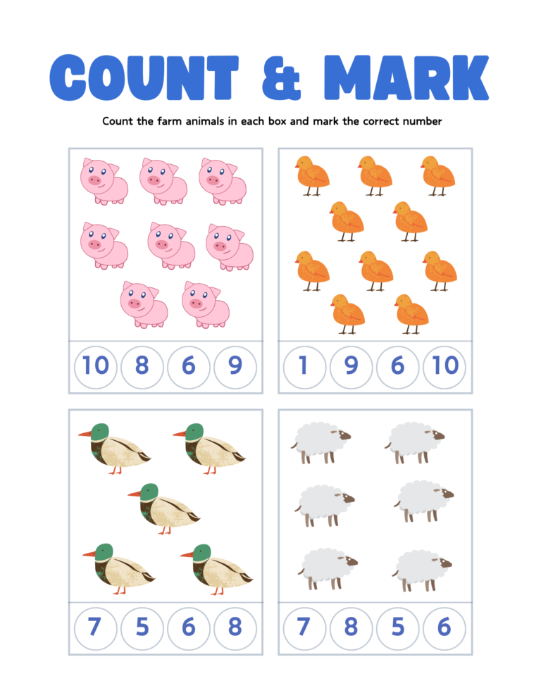 13 Farm Preschool Worksheets & Printables Including Animals