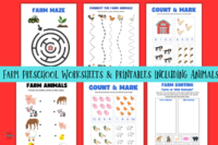 13 Farm Preschool Worksheets & Printables Including Animals