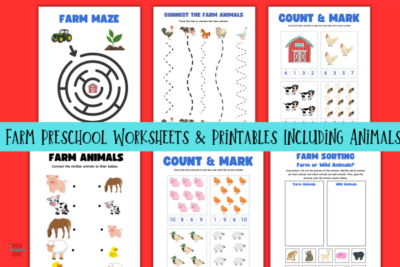 13 Farm Preschool Worksheets & Printables Including Animals