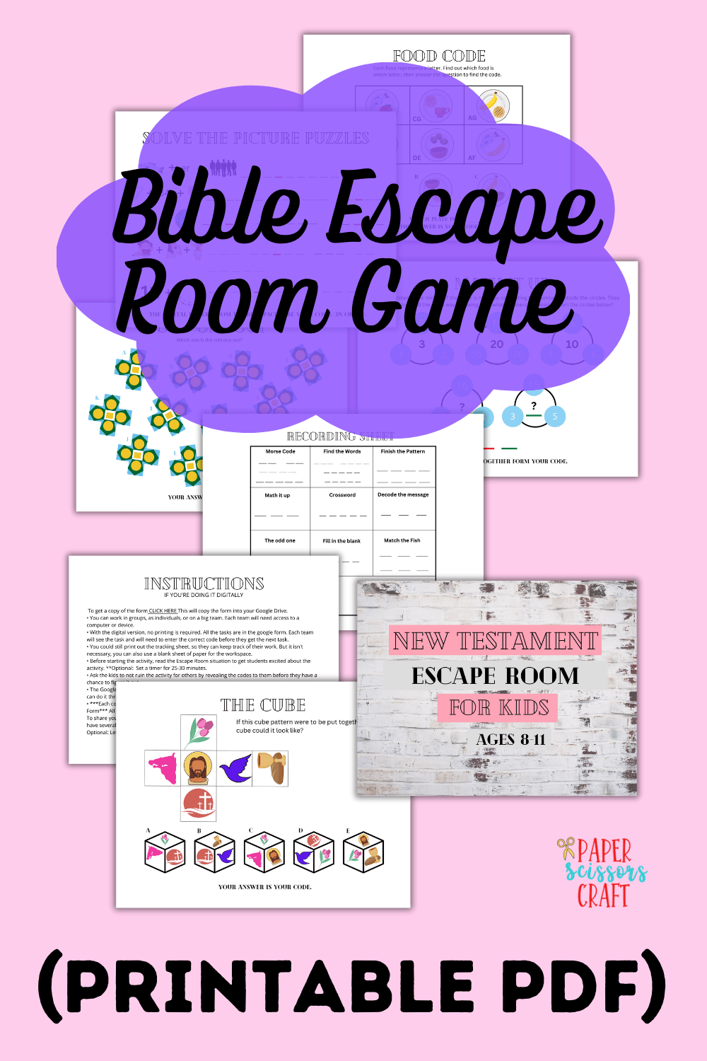Bible & Christian Based Escape Room Game (Printable PDF)