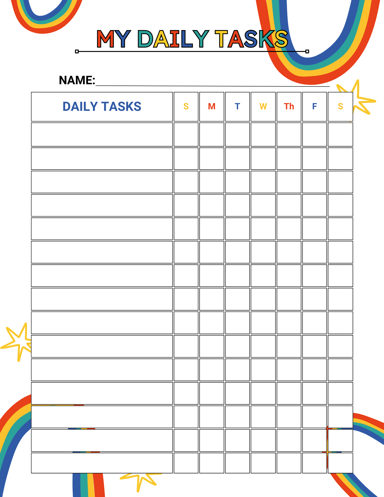 Daily Routine Chart & Checklist For Kids Printables - Paper Scissors Craft