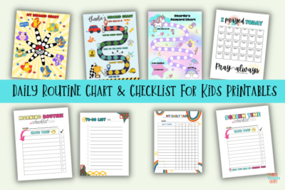 Daily Routine Chart & Checklist For Kids Printables - Paper Scissors Craft