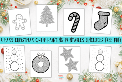 8 Easy Christmas Q-Tip Painting Printables (Includes Free PDF)