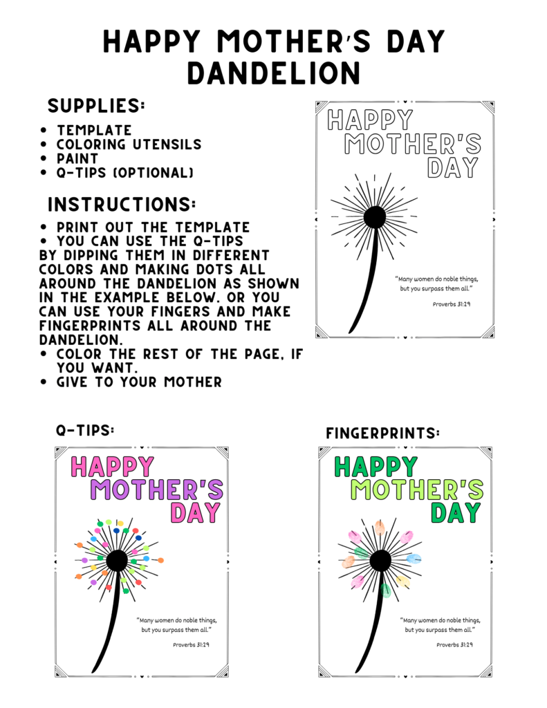 A Simple Mother’s Day Bible Verse Craft For Kids (Printable)