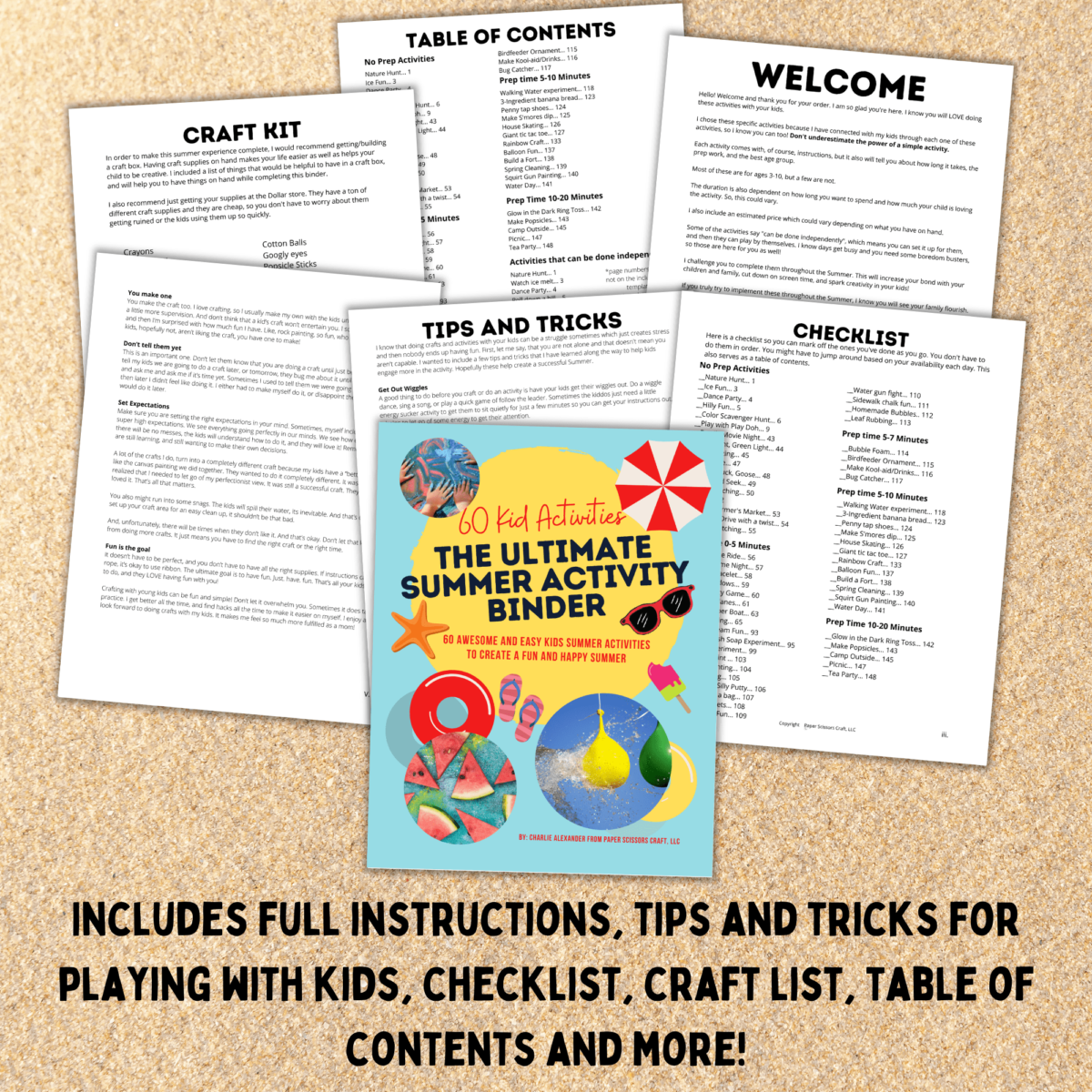 Summer Activities Binder Deal - Paper Scissors Craft
