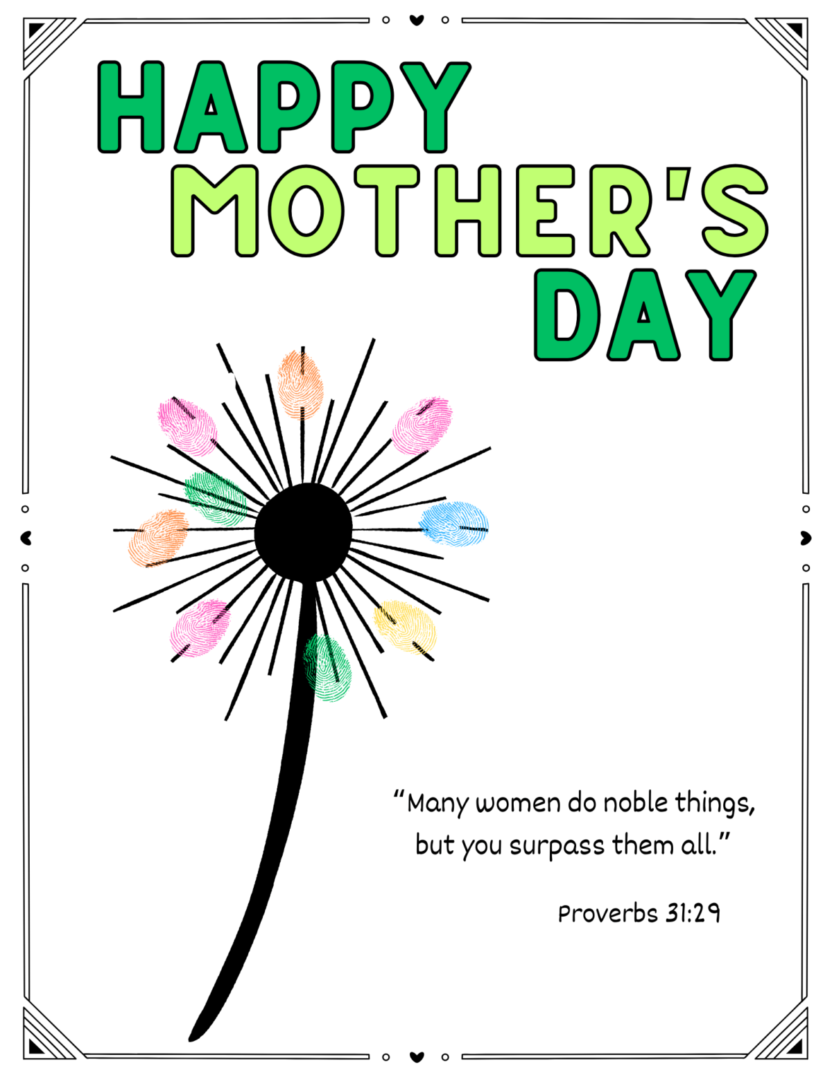 A Simple Mother’s Day Bible Verse Craft For Kids (Printable)