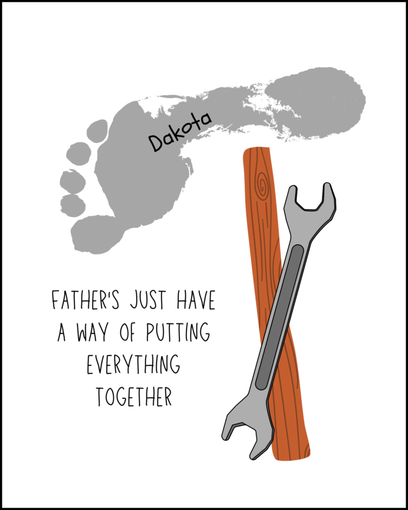 Father’s Day Hammer Footprint Craft & Gift
