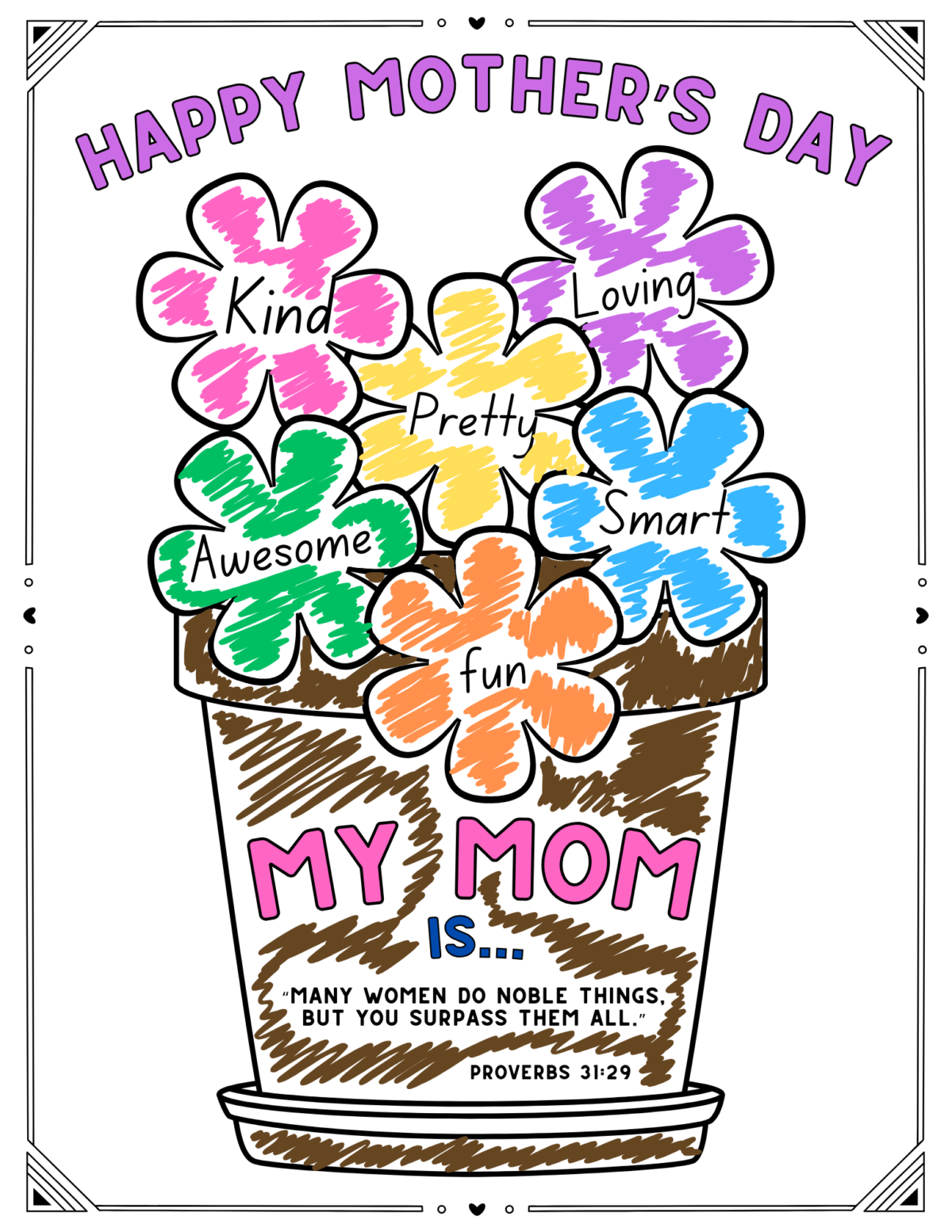 A Simple Mother’s Day Bible Verse Craft For Kids (Printable)