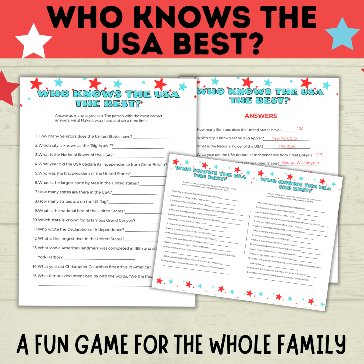 Fun & Simple 4th Of July Games and Activities (Printable PDF)