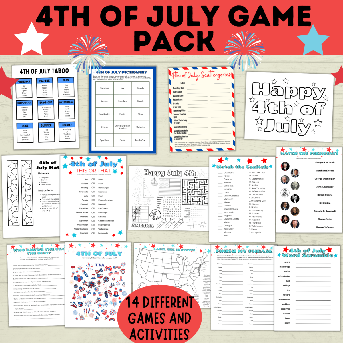 Fun & Simple 4th Of July Games and Activities (Printable PDF)