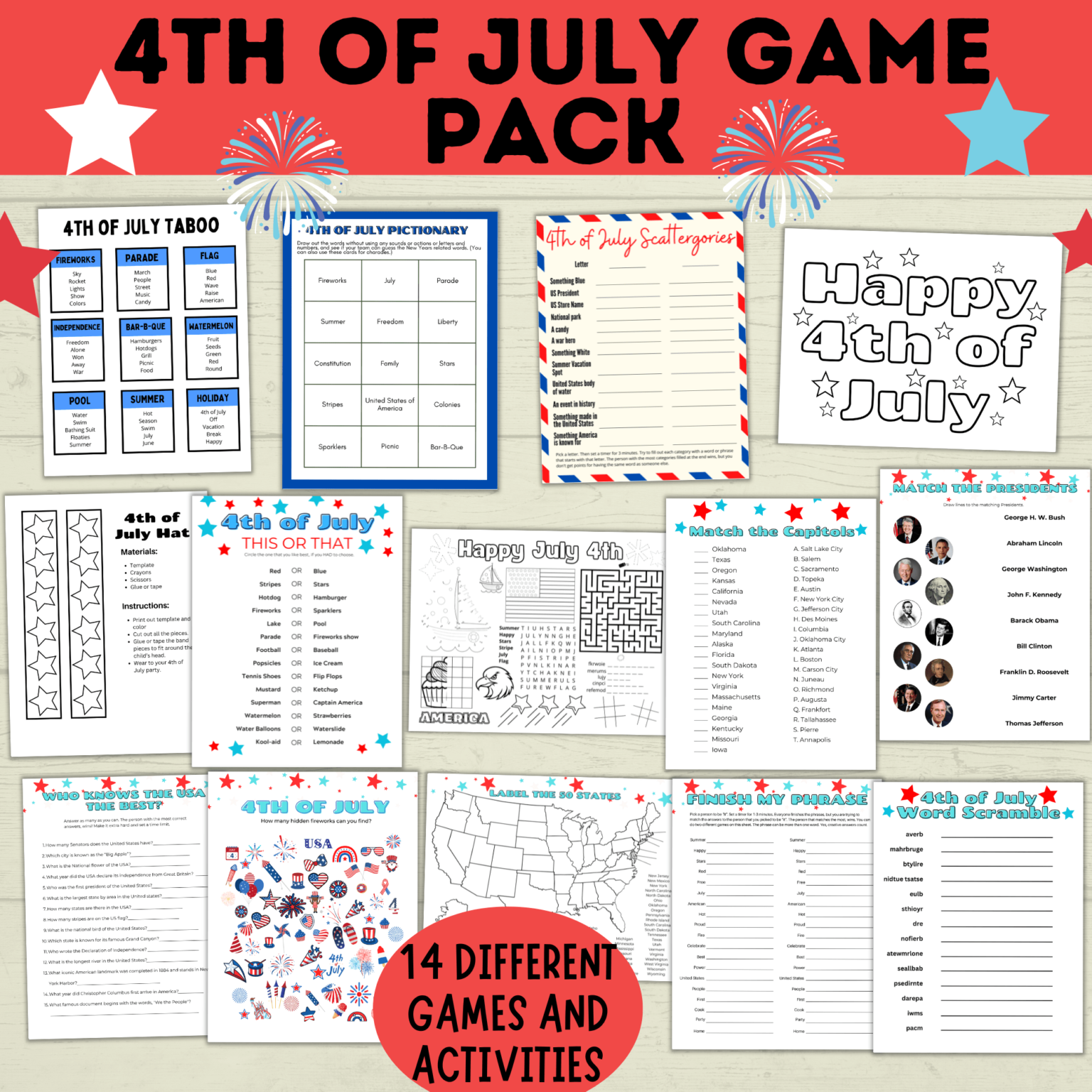 Fun & Simple 4th Of July Games and Activities (Printable PDF)