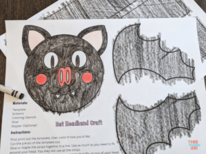 Easy Bat Headband Craft for Preschoolers (Printable Template)
