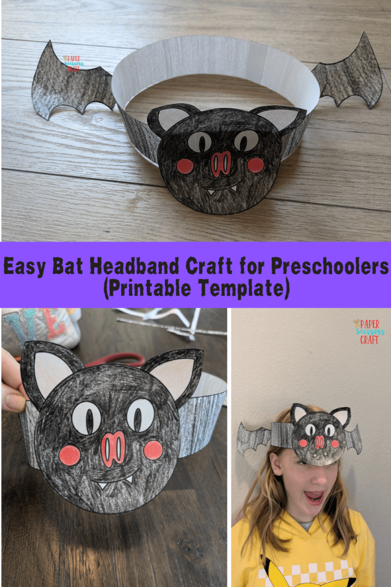 Easy Bat Headband Craft for Preschoolers (Printable Template)