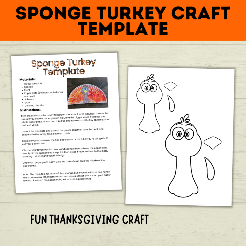 Super Easy Sponge Paint Turkey Thanksgiving Craft for Kids