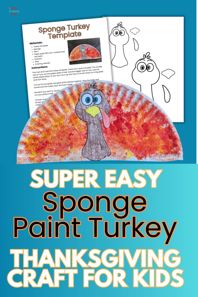 Super Easy Sponge Paint Turkey Thanksgiving Craft for Kids