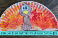 Super Easy Sponge Paint Turkey Thanksgiving Craft for Kids